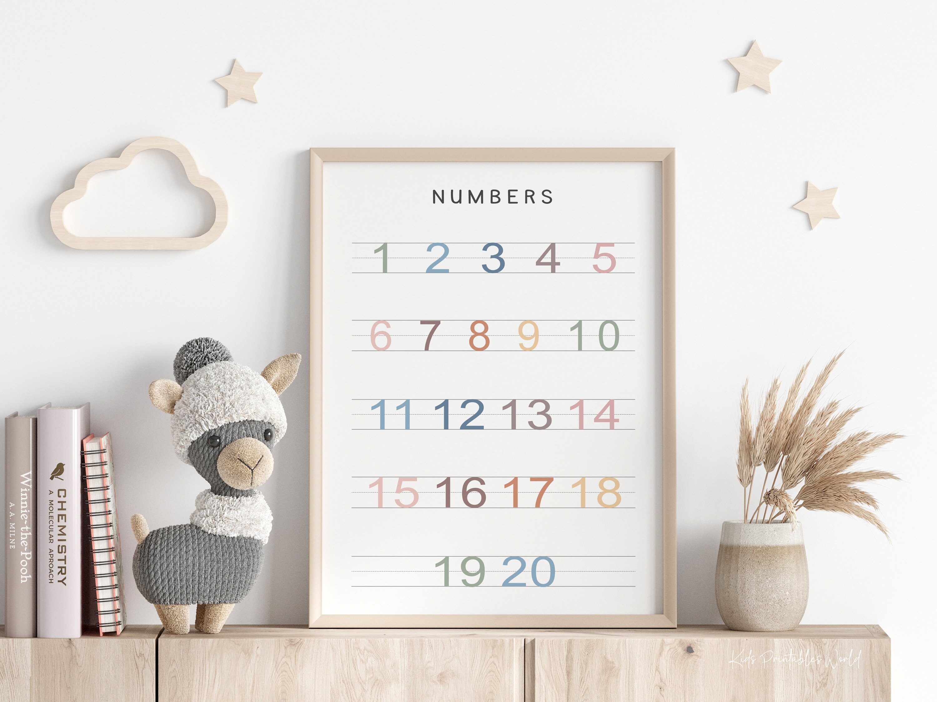 Rainbow Alphabet & Numbers Prints Educational Wall Art for - Etsy