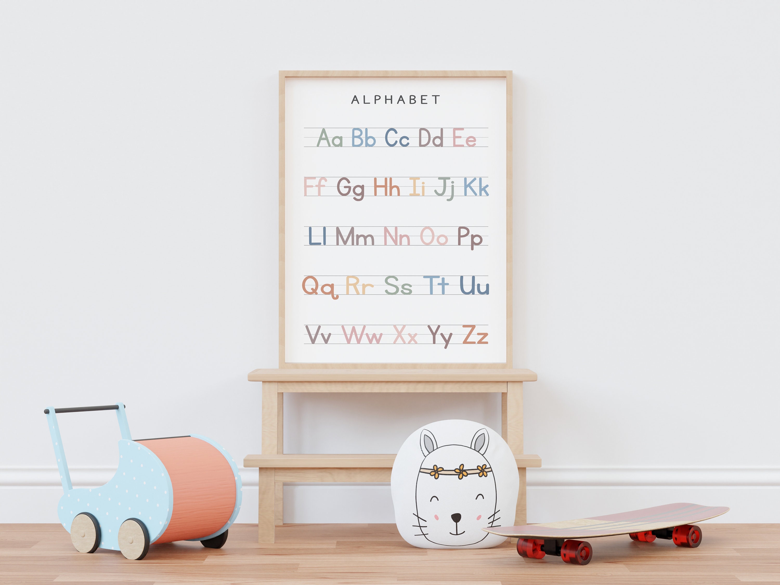 Rainbow Alphabet & Numbers Prints Educational Wall Art for - Etsy