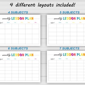 Printable Editable Weekly Lesson Plan Organize Your Week and - Etsy