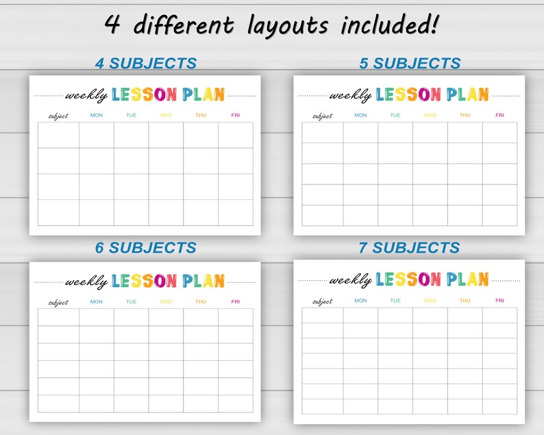 Printable Editable Weekly Lesson Plan Organize Your Week and - Etsy