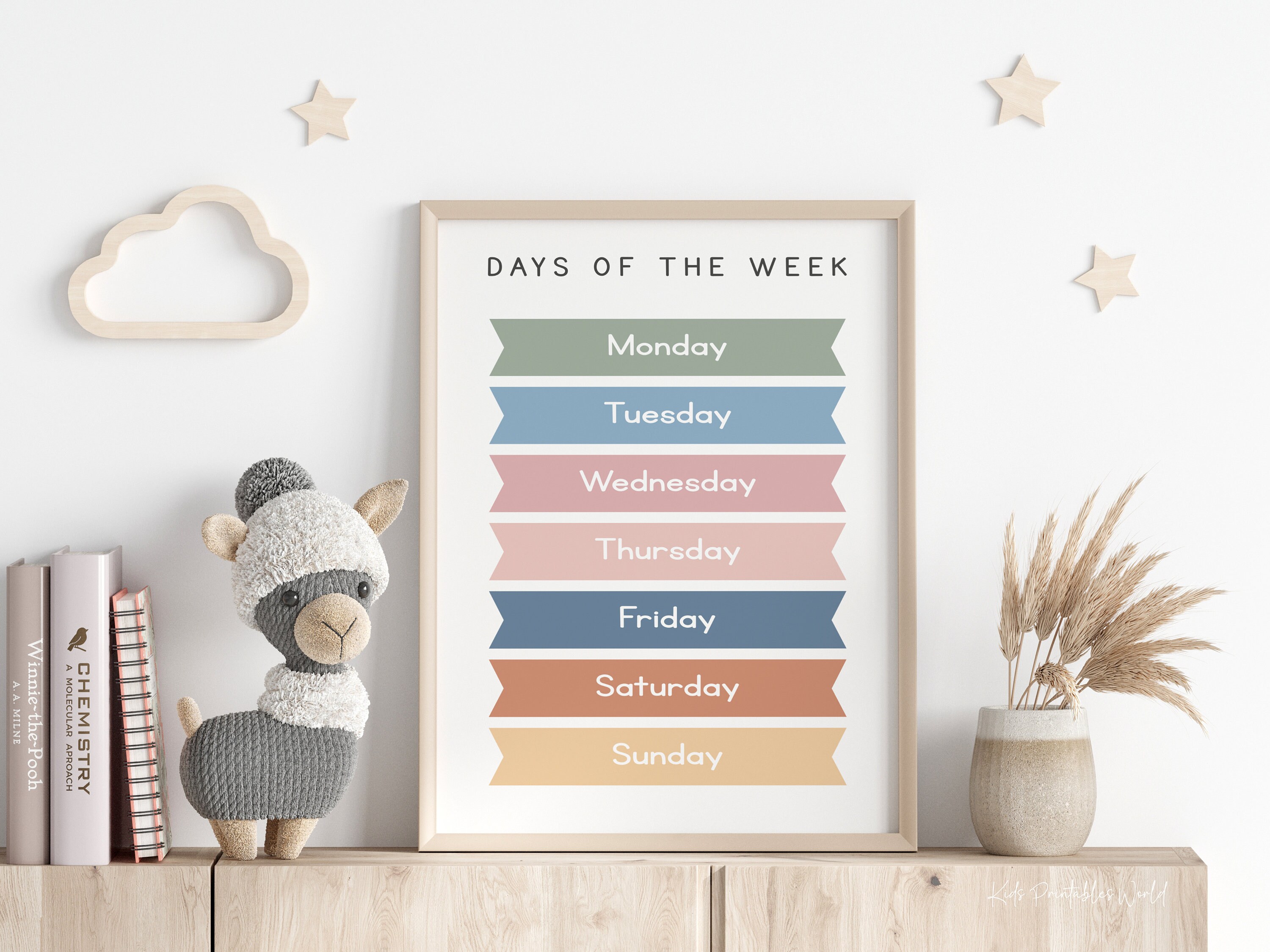 Rainbow Days of the Week Poster, Printable Educational Wall Art ...