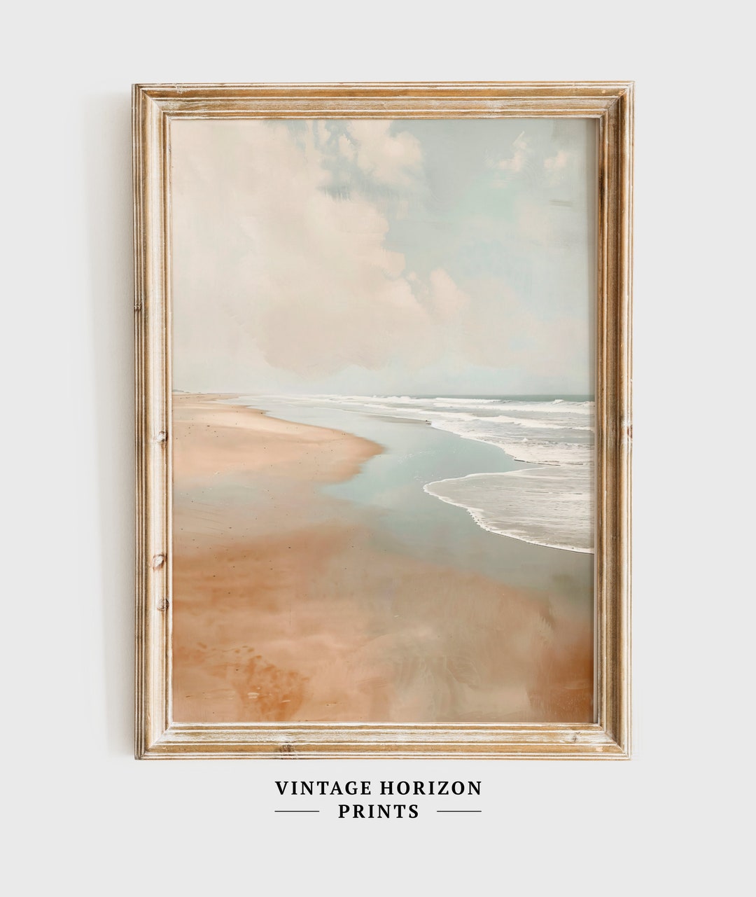 Tranquil Beach Scene Printable Serene Coastal Wall Art Neutral Abstract ...