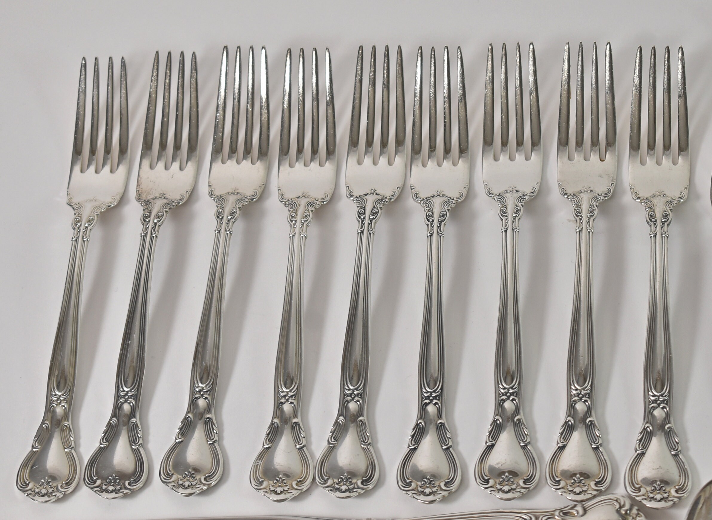 93 Piece Gorham Chantilly Sterling Flatware Set, 89.5 Troy Oz - Etsy