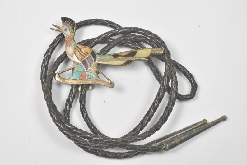 Native American Handmade Road Runner Bolo - Etsy