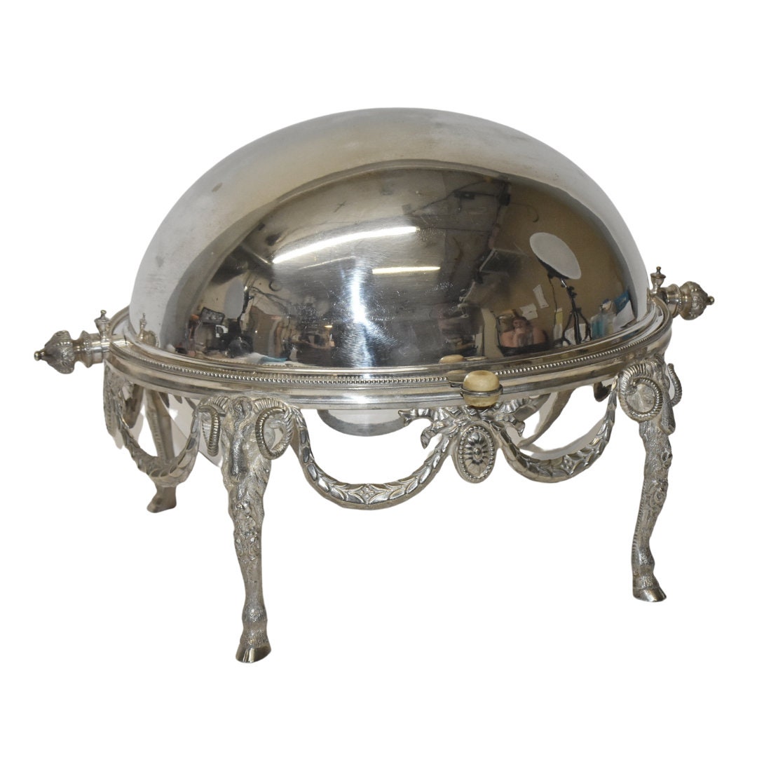 Antique Silverplate Rolling Dome Server ~ Old Sheffield Martin Hall ...