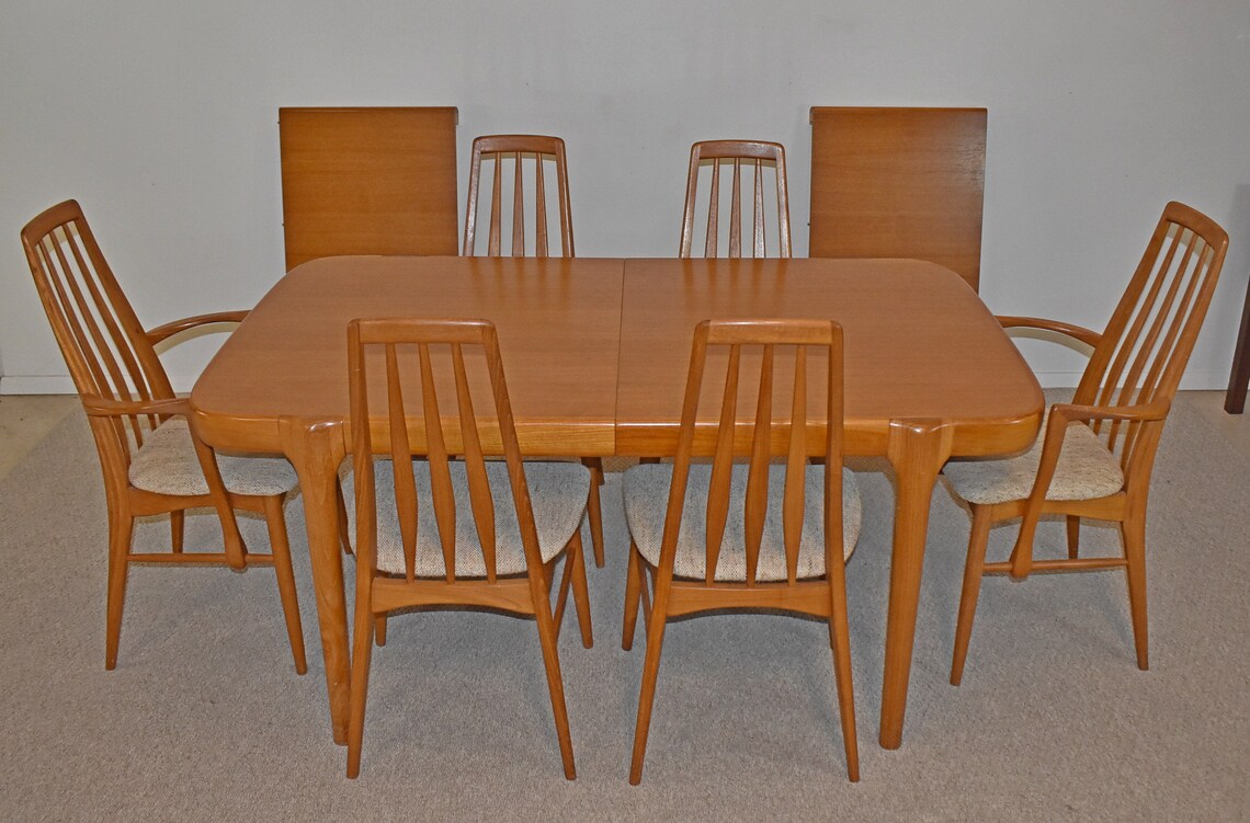 Danish Teak Table and 6 Chairs by Koefoeds Hornslet - Etsy