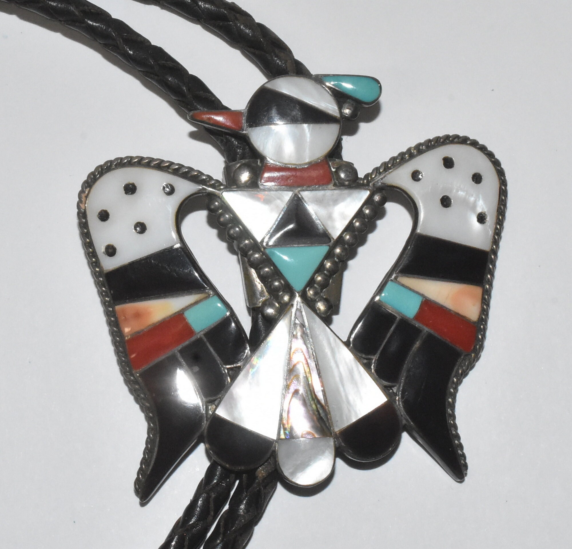 Zuni Thunderbird Bolo Tie by Bobby and Corraine Shack - Etsy