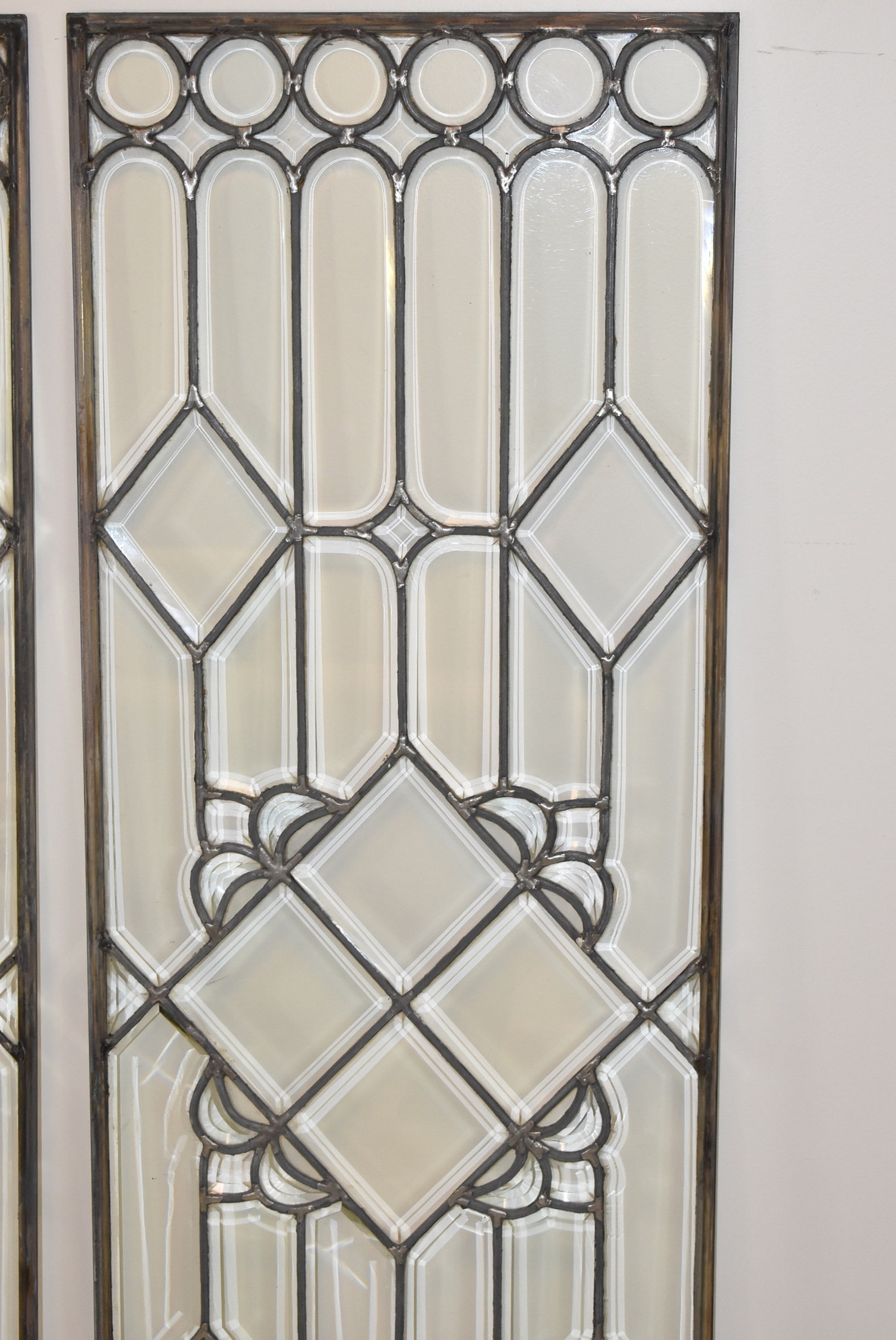 Vintage Glass Windows Circa 1910 Beveled Glass Collectable Diamond and ...
