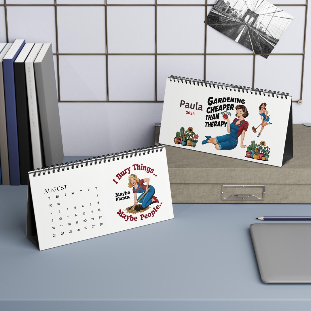 Naughty Gardener Desktop Calendar, Flirty & Funny Women, Work Desk ...