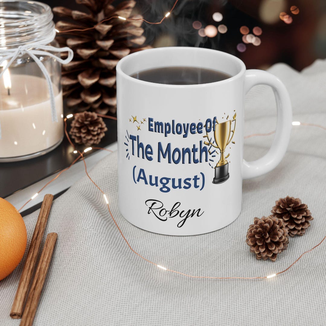 Personalized Employee of the Month Mug: New Job Gift - Etsy
