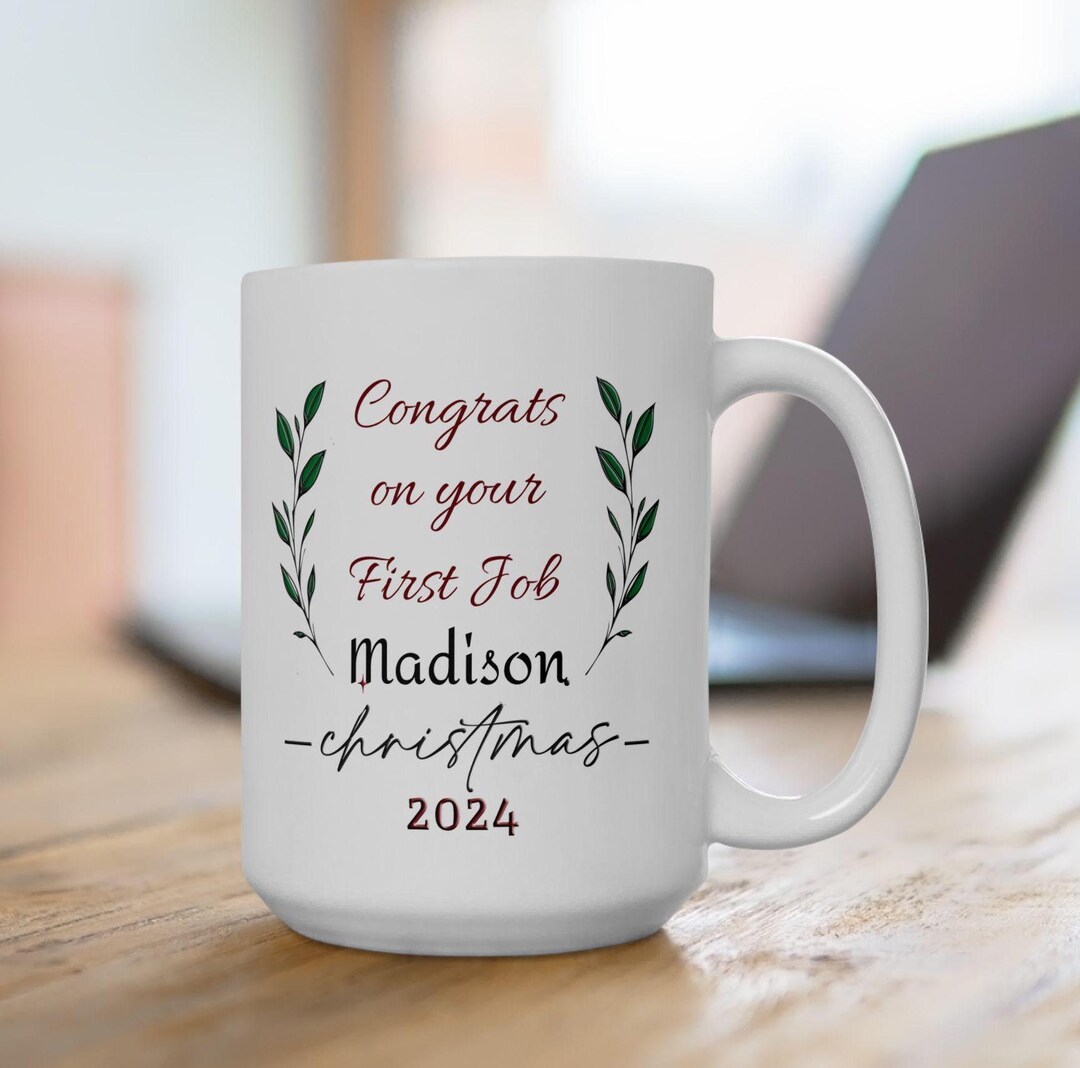 Congrats First Job Coffee Mug Personalized Present for Friend ...