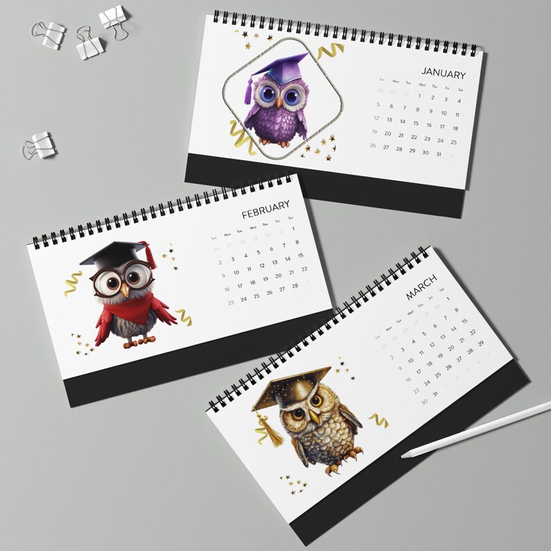 Desktop Student Flip Calendar Personalized Child's Monthly Calendar ...