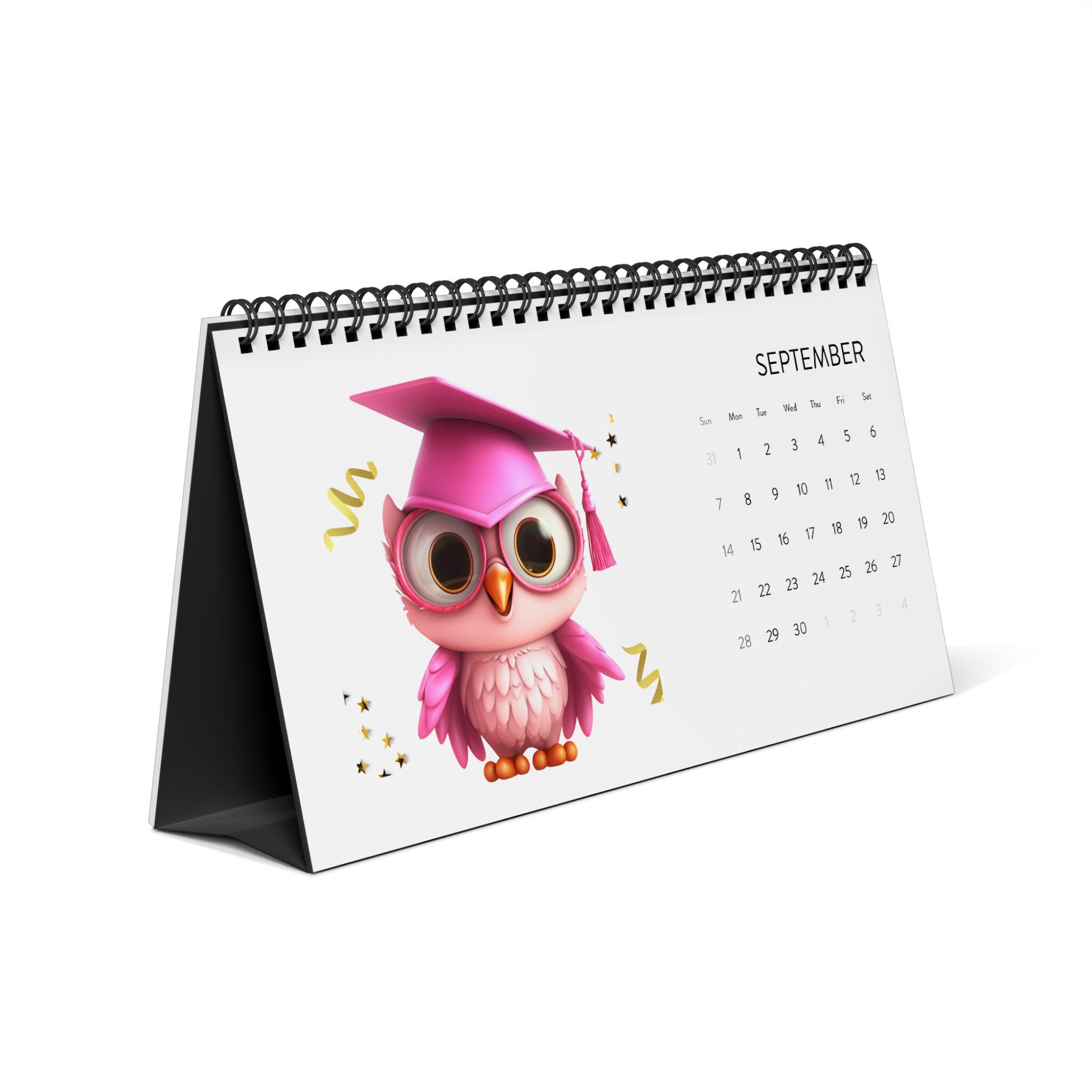 Desktop Student Flip Calendar Personalized Child's Monthly Calendar ...