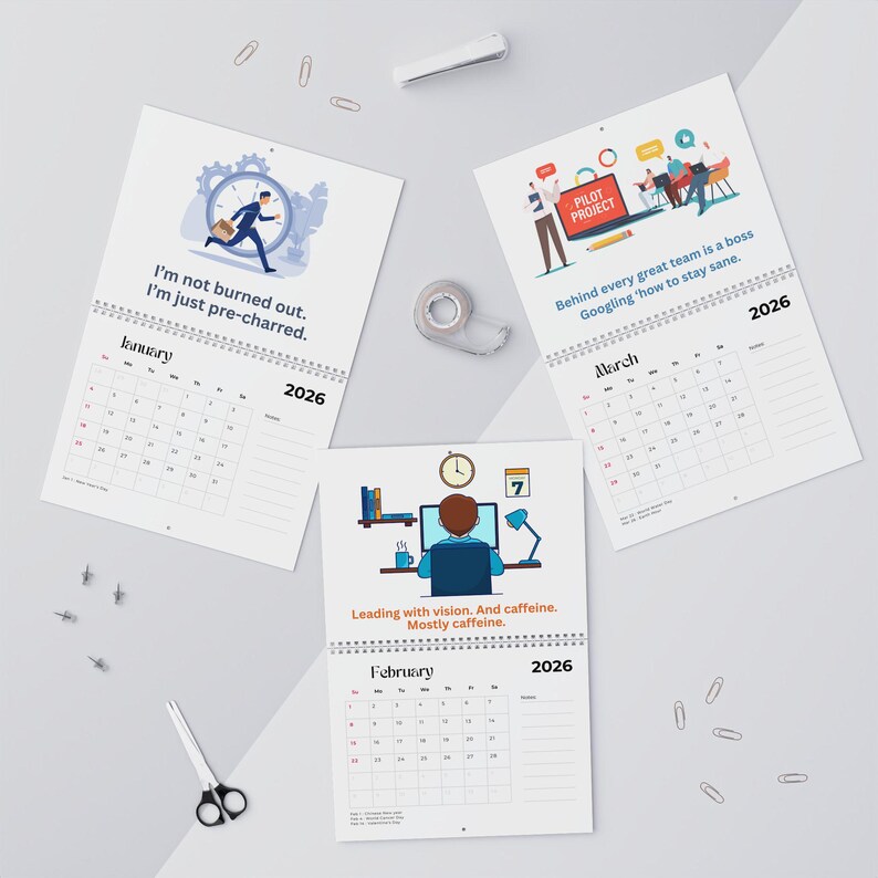 Funny Boss Quotes Wall Calendars Monthly 2026 Planner for Leaders ...