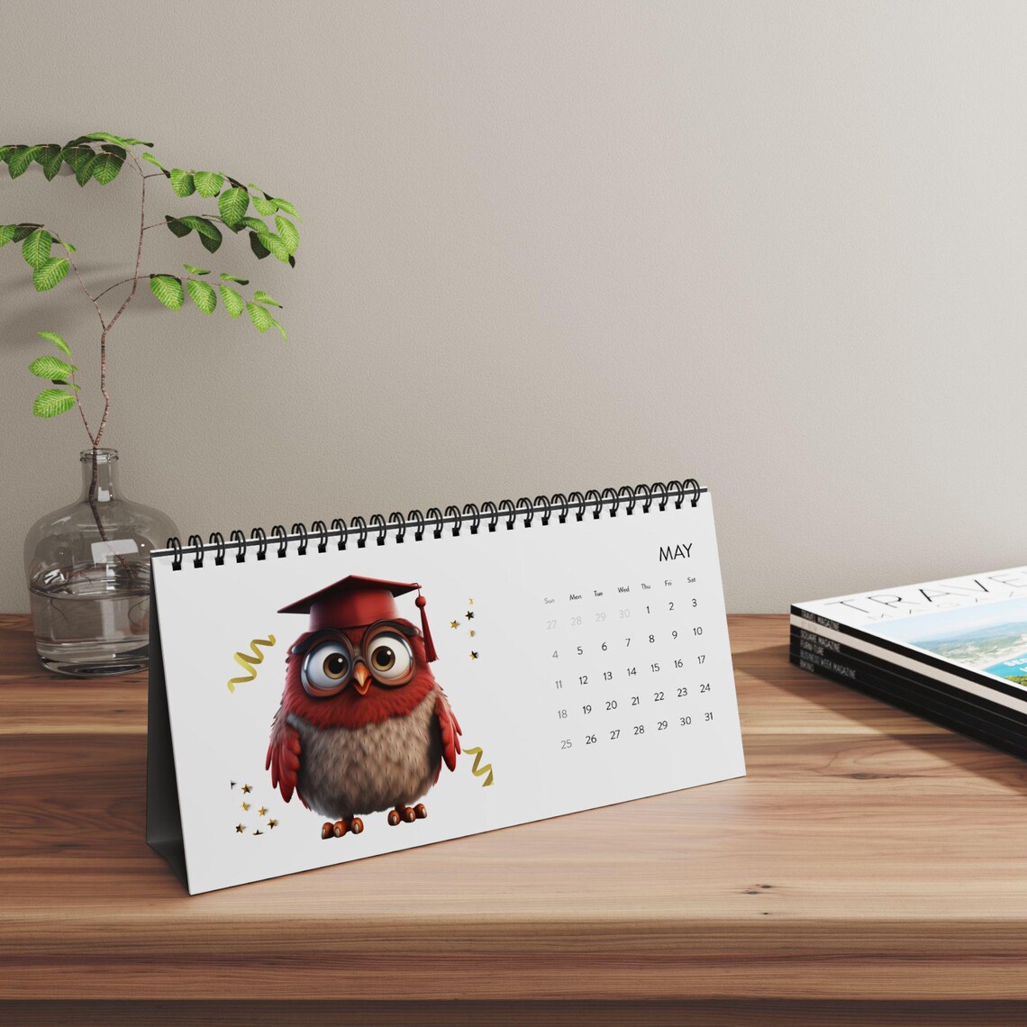 Desktop Student Flip Calendar Personalized Child's Monthly Calendar ...