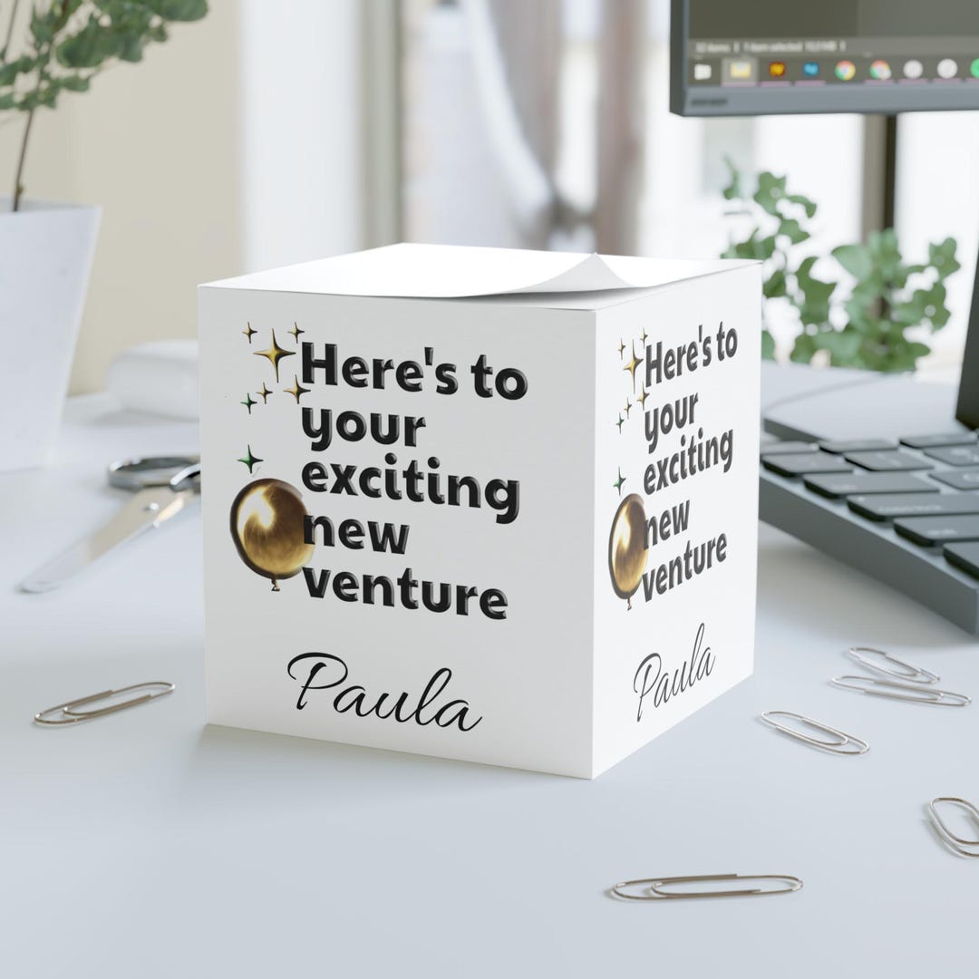 Note Cube, New Job Gift, Congrats on Opening, Here's to Your Exciting ...