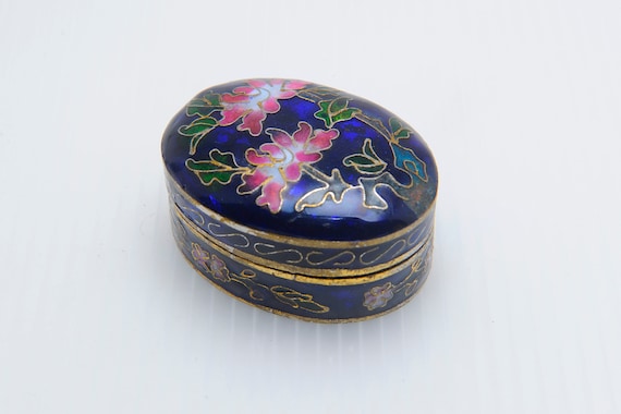 Collectibles Vintage Set of 2 Cloisonne Miniature Trinket Boxes ...