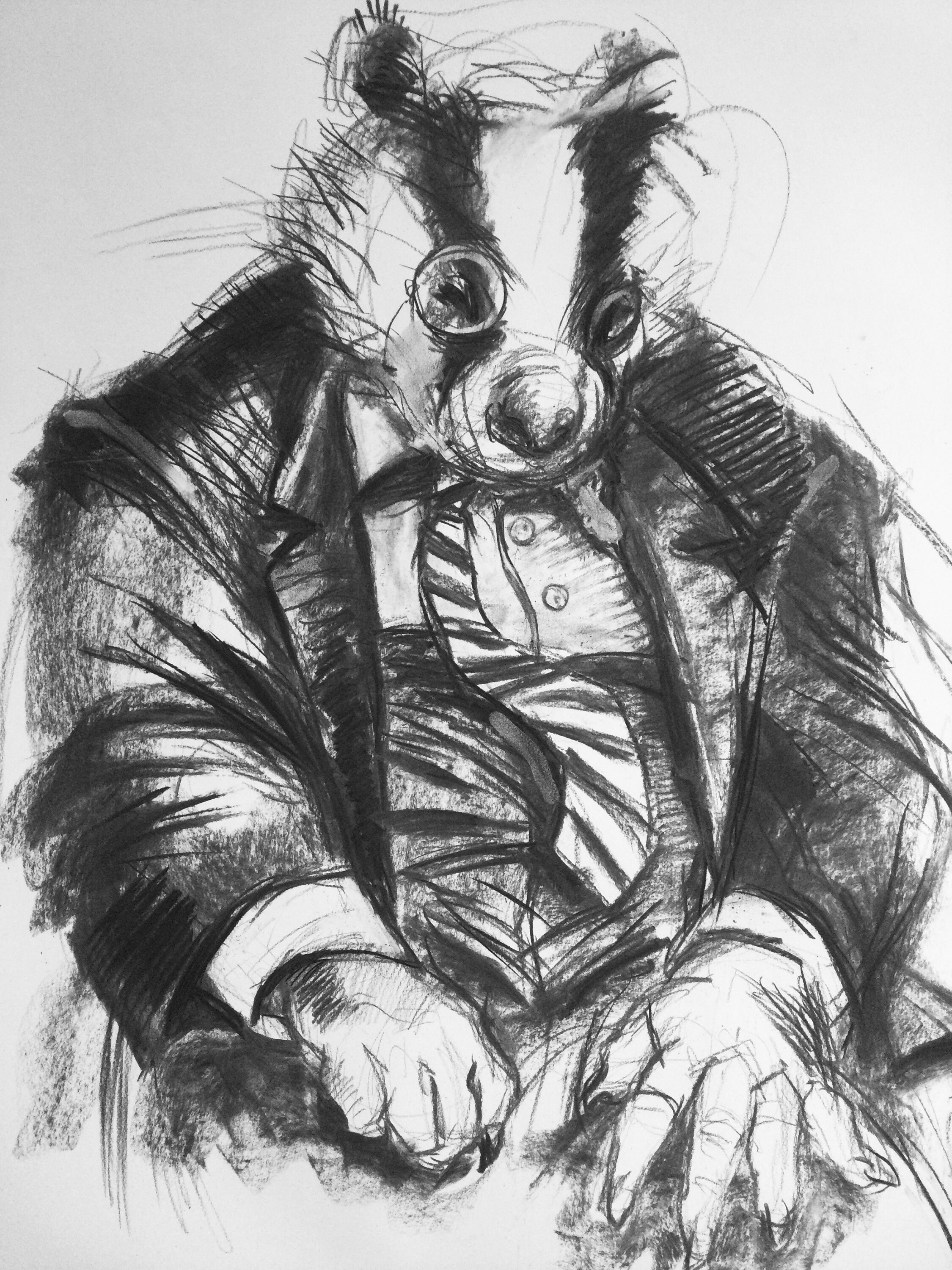 Badger. Animal Wall Art, Giclee Print, Brock, Monocle, Wind in the ...