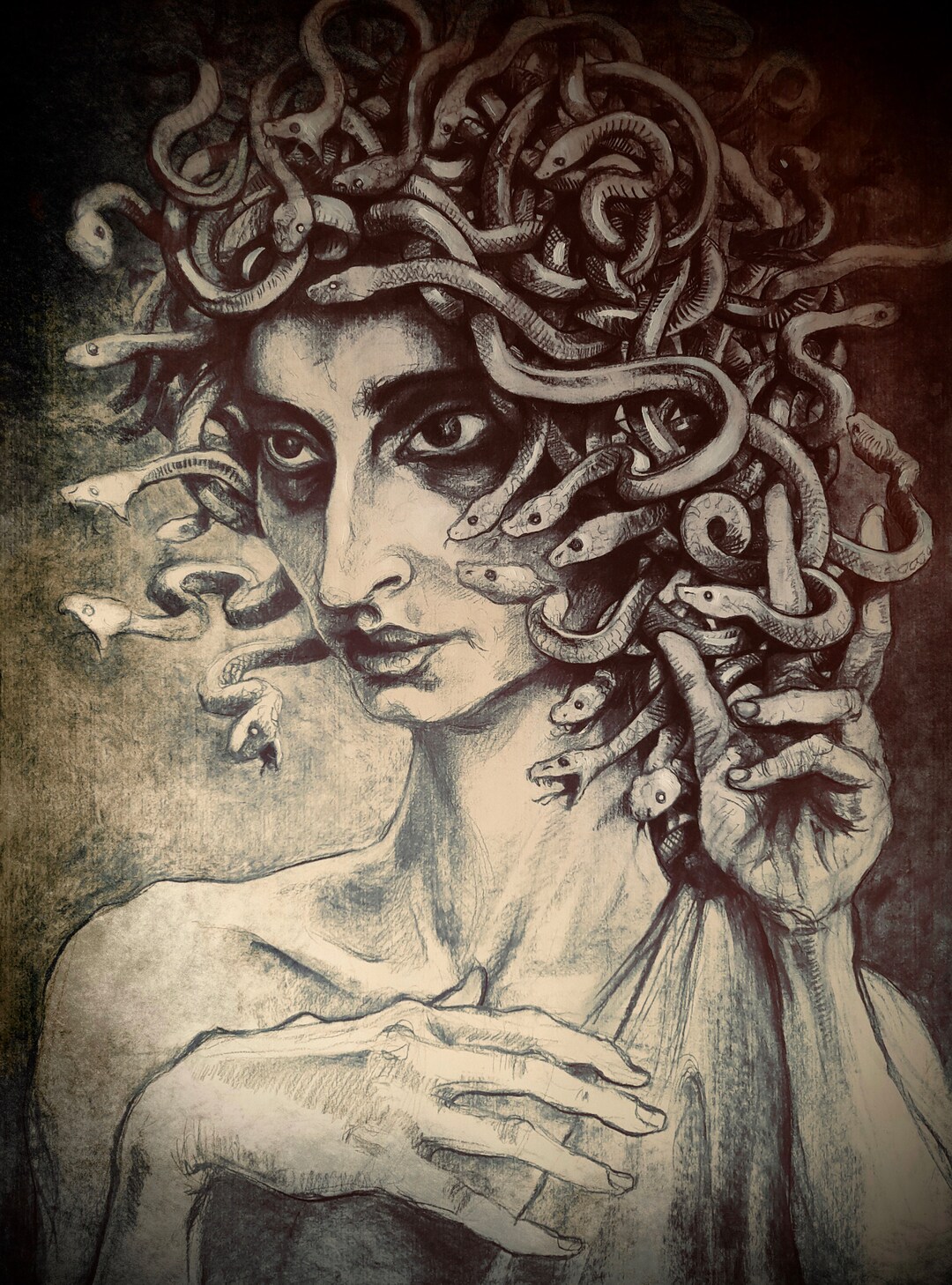 Madam Medusa | Giclee Print of an Original Mixed Media Drawing | 250gsm ...