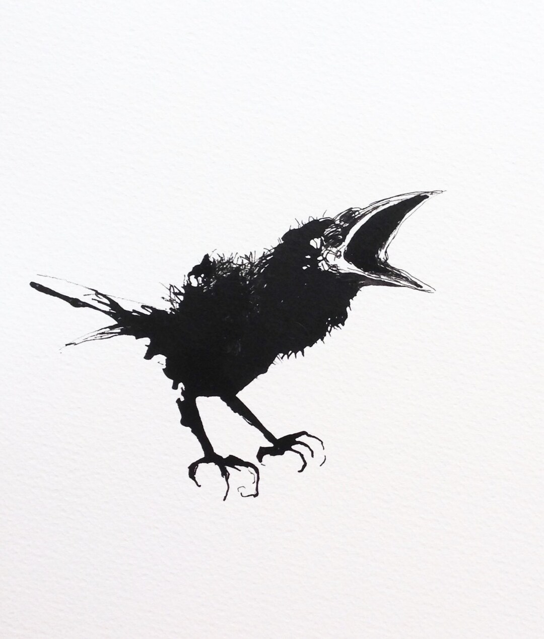 Tiny Crow Giclee Print of an Original Pen and Ink Drawing - Etsy UK