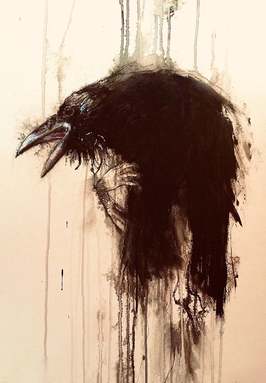 Crow Takes a Bow | Gothic Wall Art | Horror | Pagan | Crow | Gothic ...