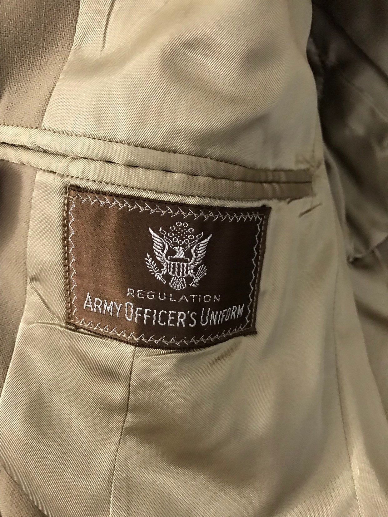 Vintage Army Officer's Jacket Tan Vintage Outerwear | Etsy