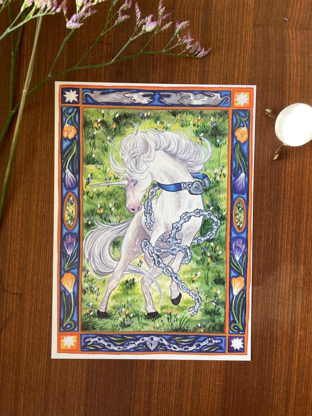 Trapped Unicorn // A4 Unicorn Illustrated Watercolor Art Print - Etsy
