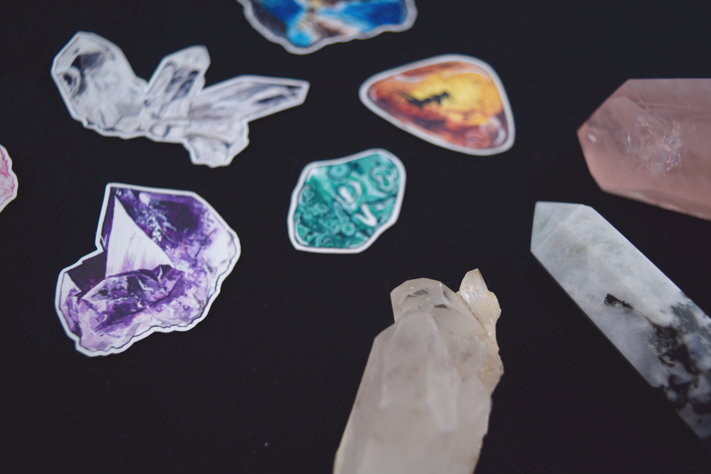 Crystal Clusters Illustration // Sticker Set - Etsy Denmark