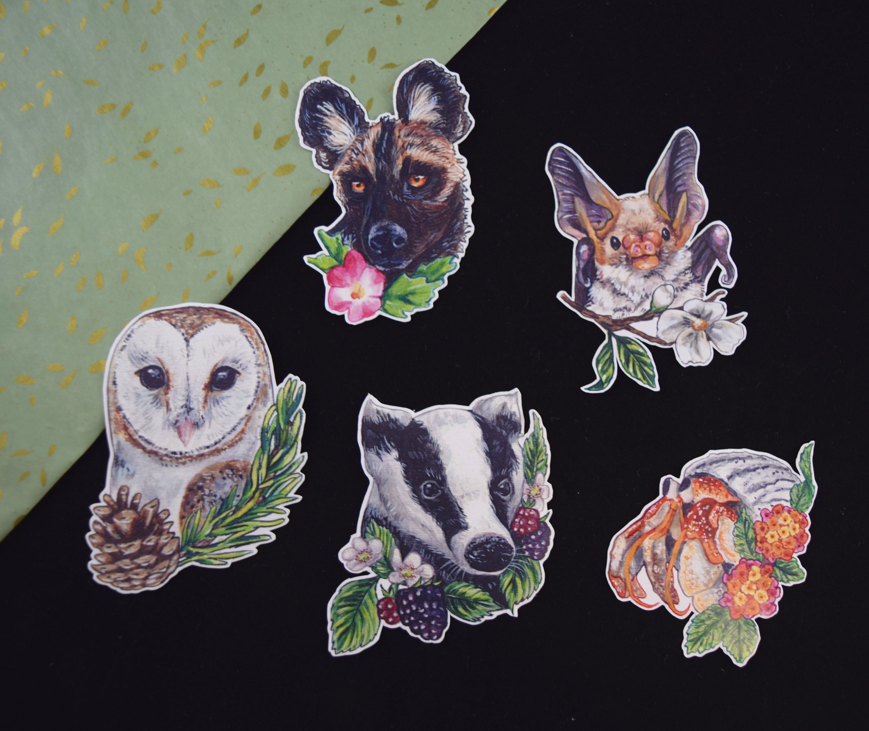 Night Critters Illustration // Sticker Set | Etsy