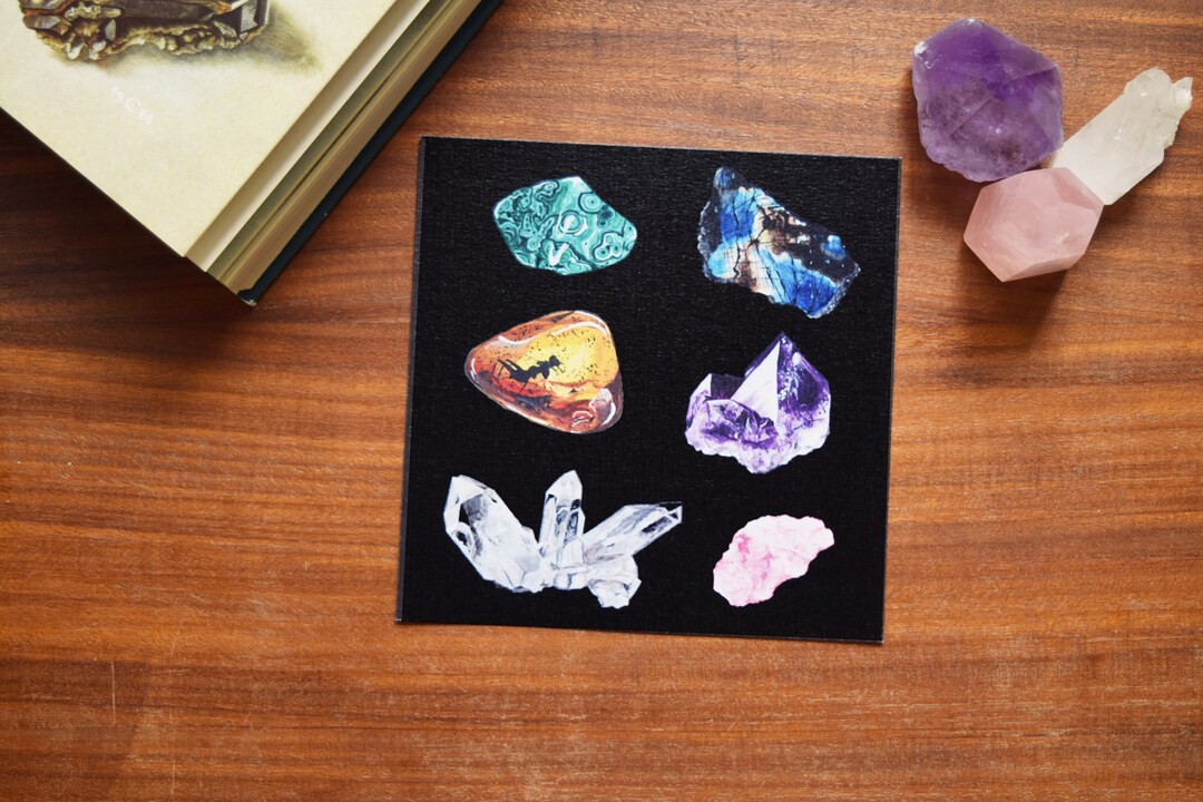 Crystal Illustrations // Illustrated Watercolor Crystals Square Print ...