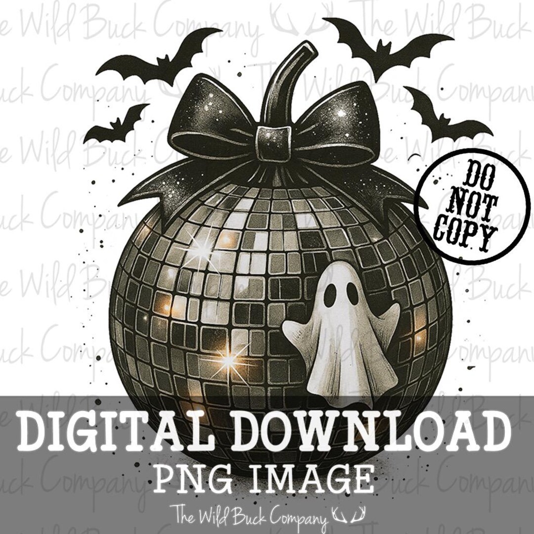 Disco Ghost Pumpkin Halloween PNG Download - Etsy