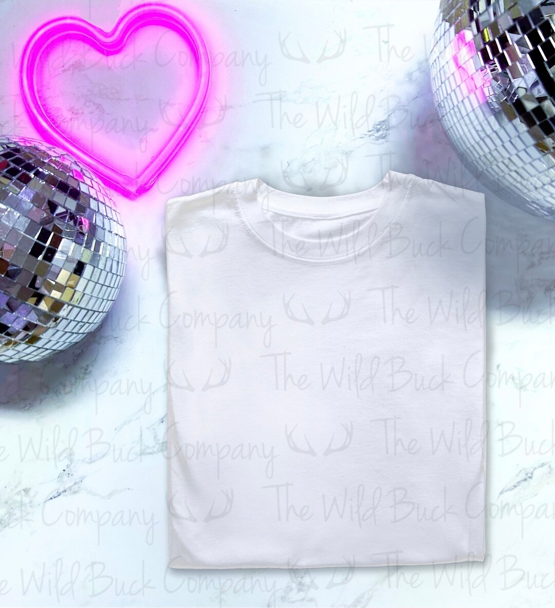 Neon Disco Marble White T-shirt Mockup JPG - Etsy