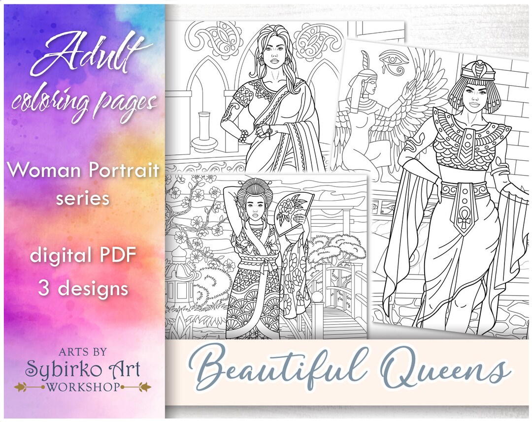 Beautiful Lady Coloring Book. Coloring Pages for Girls. Adult - Etsy