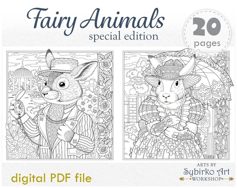 Animal Portraits Coloring Pages. Coloring Book for Adults and Kids ...