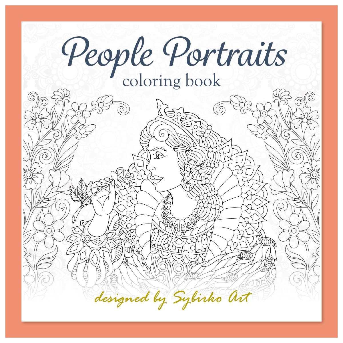 People Portraits Coloring Pages. Coloring Book for Adults and Kids ...