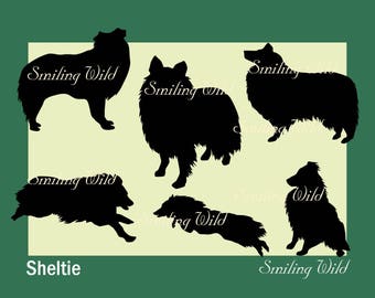Sheltie silhouette | Etsy