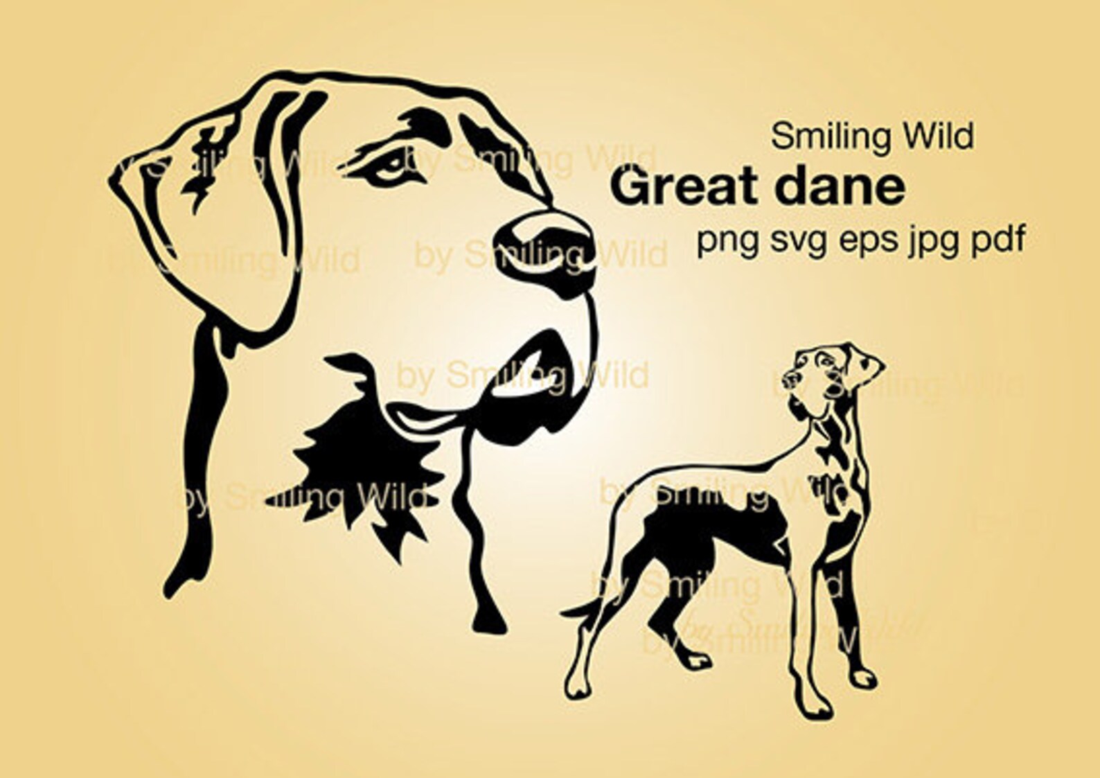 Great Dane Svg Dog Clipart Great Dane Vector Graphic Art | Etsy