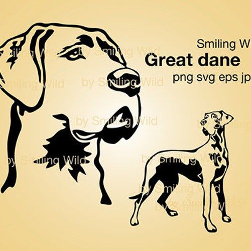 Great Dane Svg Dog Clipart Great Dane Vector Graphic Art - Etsy
