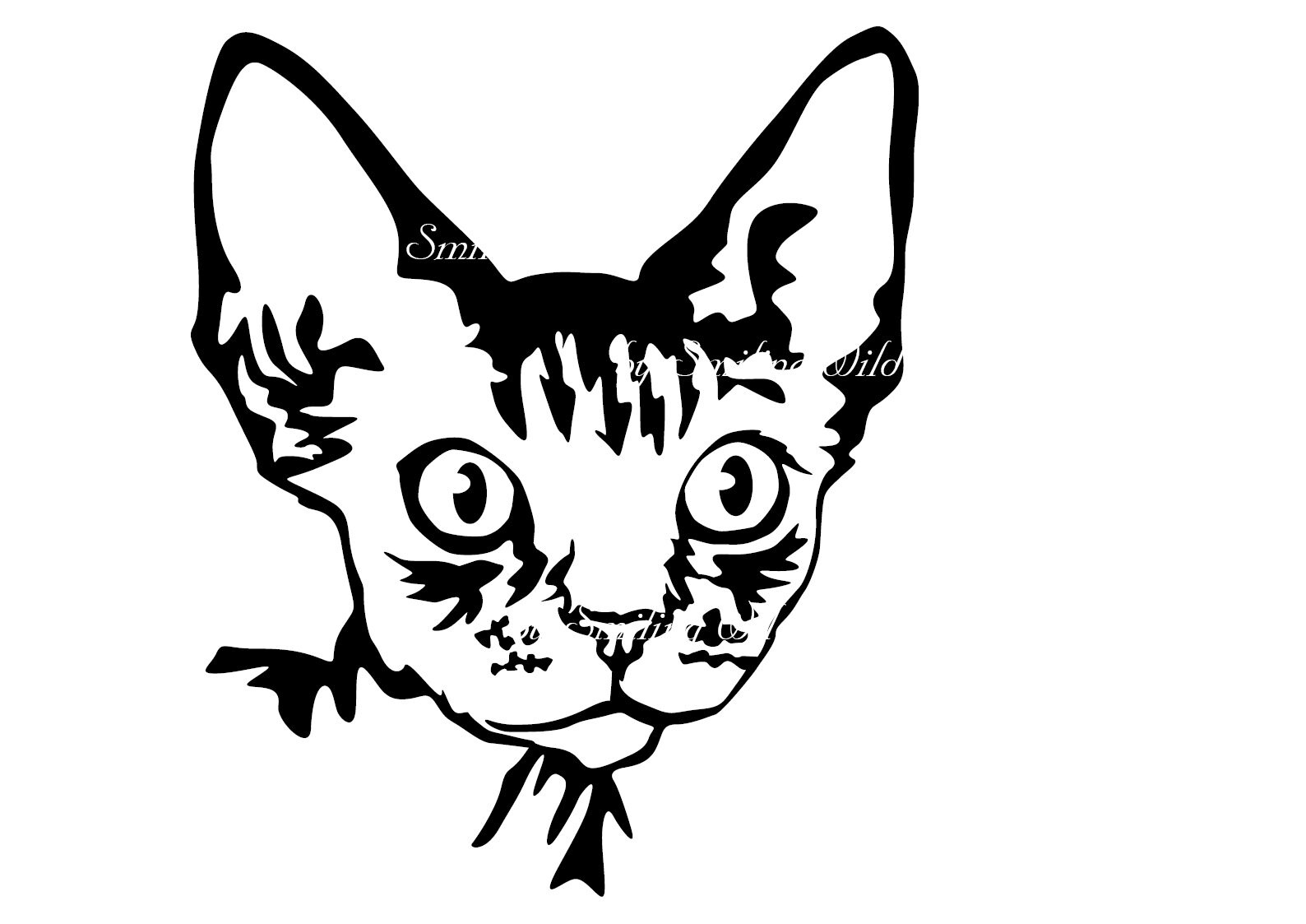 Cat portrait clipart vector graphic art Devon Rex cat svg | Etsy