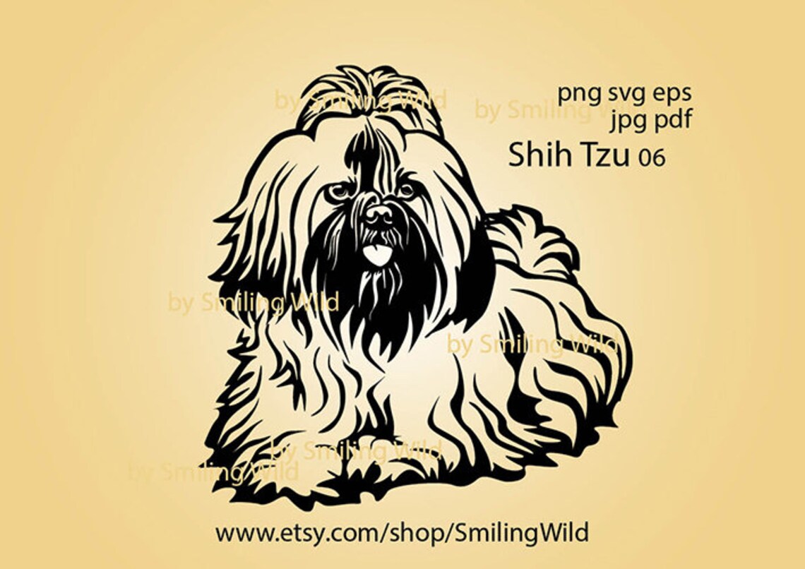 Shih Tzu Svg Vector Art Dog Portrait Cut File Cuttable Graphic - Etsy