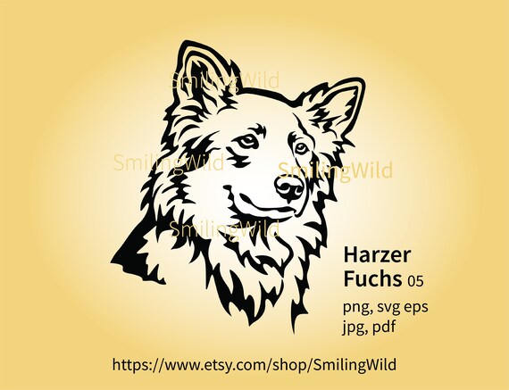 Harzer Fuchs Svg Vector Graphic Portrait Altdeutschen - Etsy