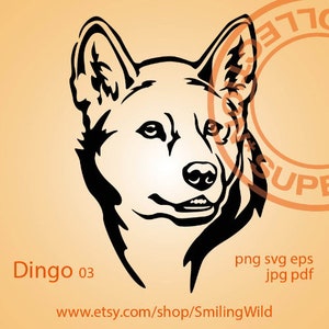 Dingo Face Svg Clip Art, Australian Animal Cuttable Digital Vector ...
