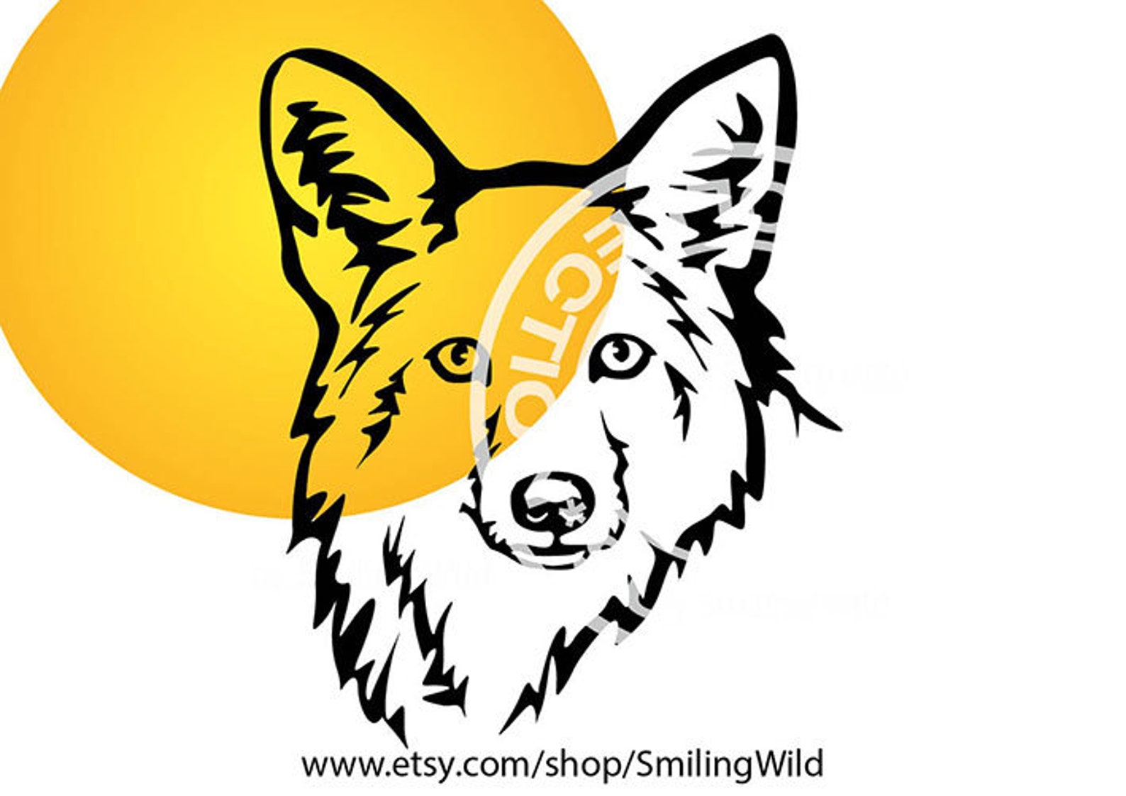 Coyote Svg Clipart Portrait Vector Graphic Art Forest Animal | Etsy