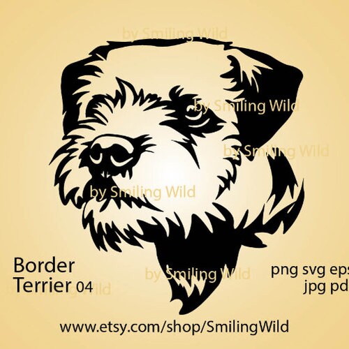 Border Terrier Dog Svg White Vector Graphic Border Terrier - Etsy