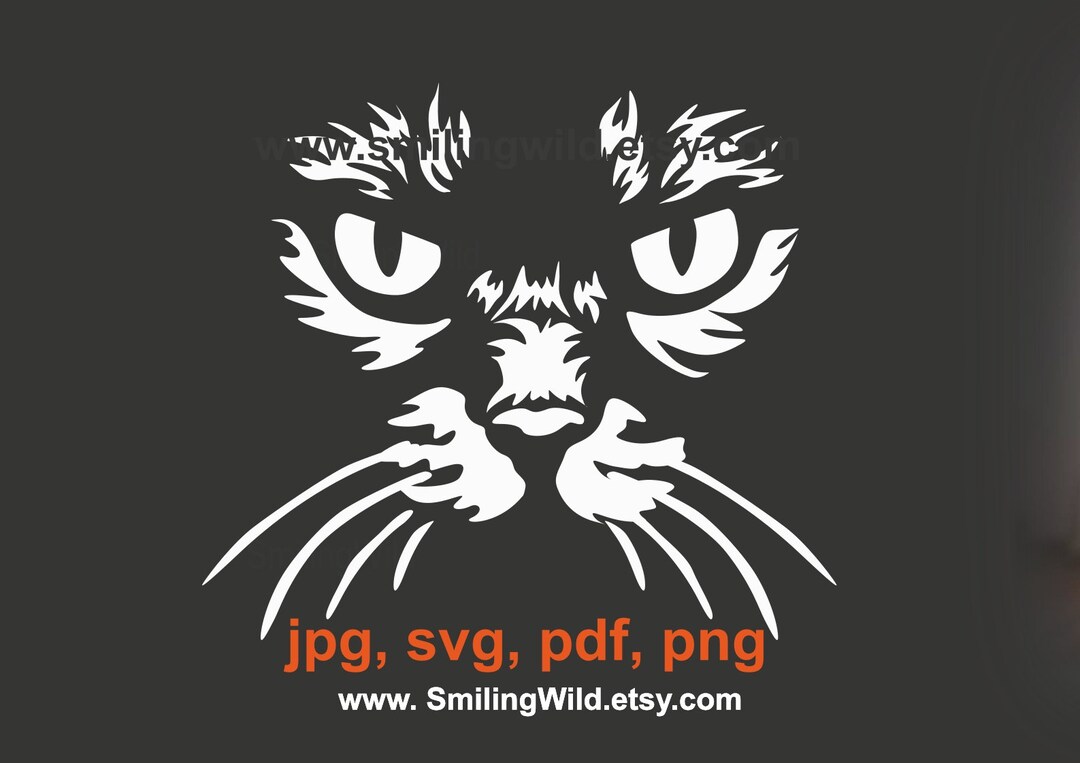 Angry Cat Face Svg Cuttable Portrait - Etsy