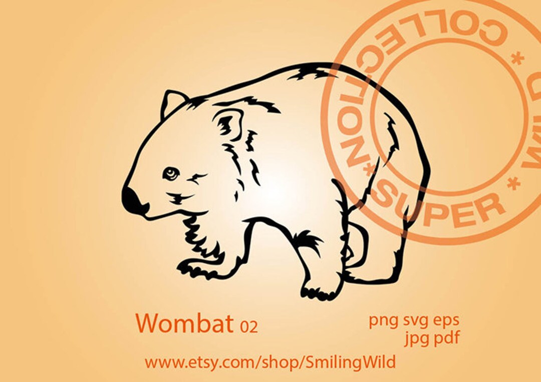 Wombat Svg Clip Art Vector File Australian Animal Cuttable - Etsy