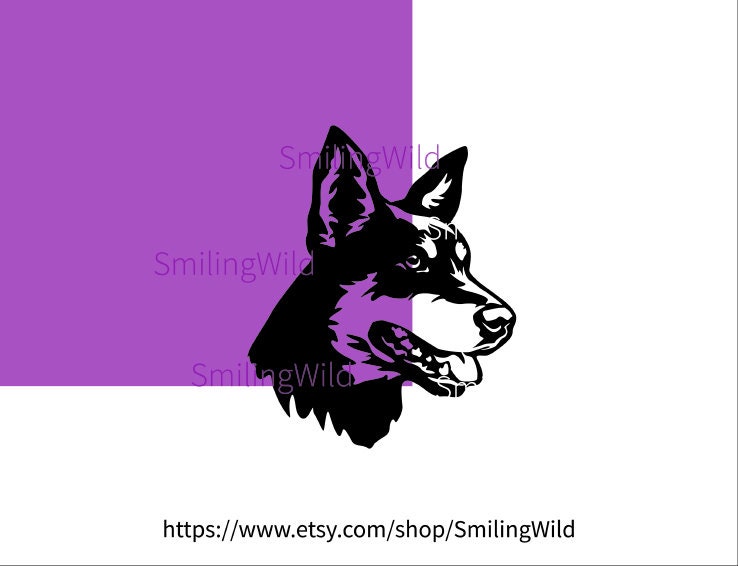 Australian Kelpie Dog Svg Vector Graphic Icon Illustration, Kelpie ...