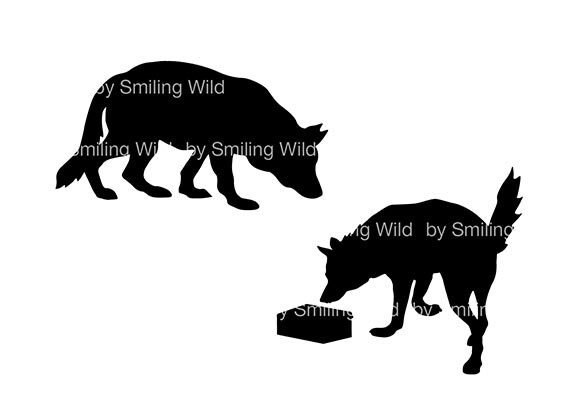 German Shepherd Scent Tracking SVG Clipart Silhouette Bundle (digital ...