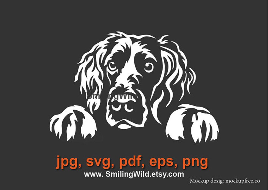 Boykin Spaniel Svg Clip Art Portrait Vector Graphic Art, Boykin Dog Cut ...