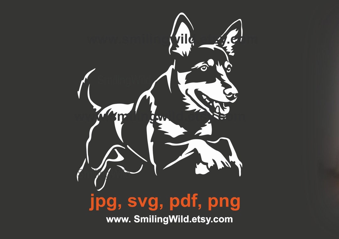 Jumping Kelpie Svg Dog Vector Art File Australian Kelpie Cut File ...